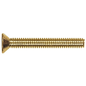 Hillman 45277 10-24 x 2-1/2-Inch Flat Head Slotted Machine Screw, Brass, 15-Pack