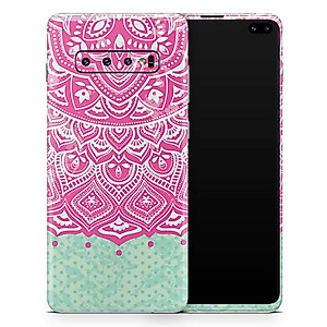 DesignSkinz Green and Pink Tribal v3 Protective Vinyl Decal Wrap Skin Cover Compatible with The Samsung Galaxy S20 (Screen Trim & Back Glass Skin)