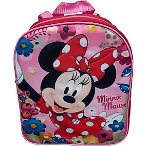 Ruz Minnie Mouse Toddler Girl 12 Inch Mini Backpack (Red-Pink)