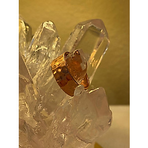 IVY & BAUBLE Uncoated Hammered Solid Copper Ring Band for Men & Women | Made In USA | 8mm |Size 12