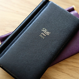 Letts of London Legacy Heritage Weekly/Monthly Planner, 12 Months, January to December, 2024, Slimline Pen, 6” x 3.375", Black (C081163-24)