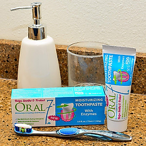 Oral7 Dry Mouth Toothpaste Containing Enzymes with Xylitol, Moisturizing and Teeth Whitening Toothpaste, Promotes Gum Health and Fresh Breath, Oral Care and Dry Mouth Products 2.5oz