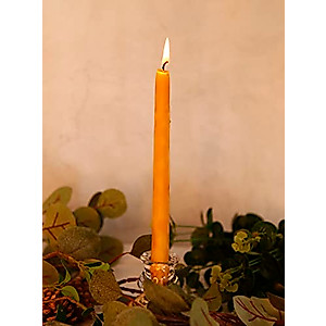 Beeswax Taper Candles Beeswax Candlesticks 8" 12Pack Handmade of 100% Pure Beeswax Tapers for Home Decoration