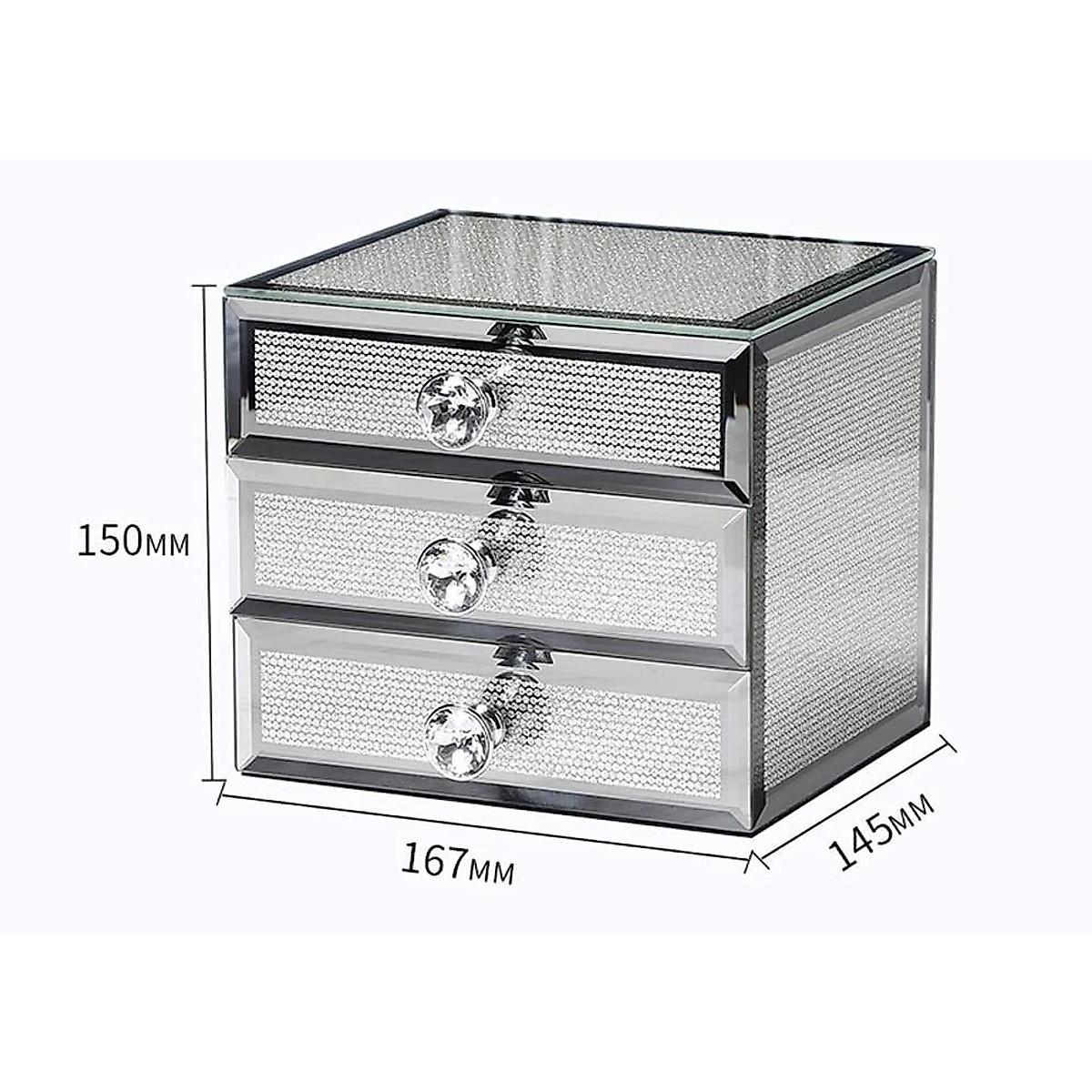 Yalych Jewelry Box Jewelry Boxes 3 Tier Jewelry Box For Women High-end Glass With Drawers Watch And Earring Jewelry Storage Box jewellery case Jewelry Organizer