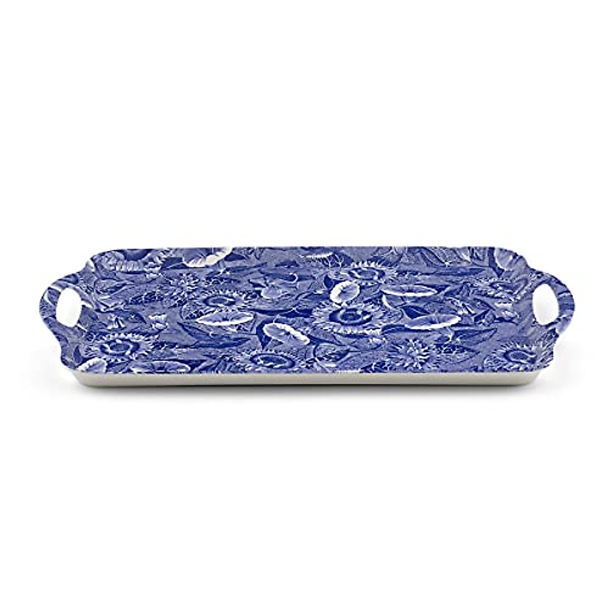 Pimpernel Blue Room Sunflower Collection Large Handled Tray | Serving Tray for Lunch, Coffee, or Breakfast | Made of Melamine | Measures 18.9" x 11.6" | Dishwasher Safe