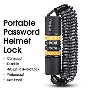 ADBEN Bicycle ty Lock Bike Helmets AntiTheft Elasticity Locks 4 Digits Combination Password Road Bike Steel Cable Lock Portable Cycling Lock