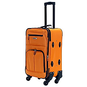 Rockland Pasadena Softside Spinner Wheel Luggage, Orange, Carry-On 20-Inch