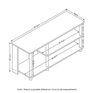 Furinno Turn-N-Tube Compact Multi Storage Shoe Rack, 35.2"W 3-Tier, French Oak Grey/Black