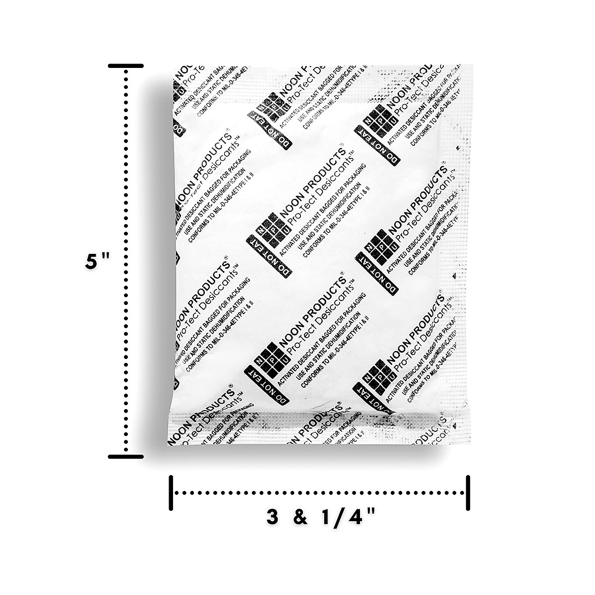 Noon Products Protect Desiccants 60g Silica Gel Packets (5-Pack) – No Silica Dust, No Static, MIL-D-3463E – Ideal for Ammo Storage, Electronics, Flower Drying & More