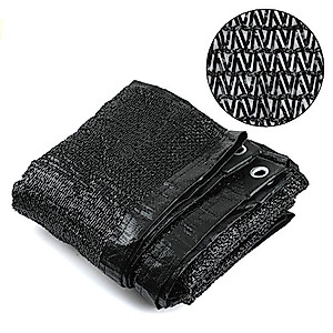 smartelf Shade Cloth 70% Sunblock Shade Cloth Net 6.5 ft x 10 ft - Black Bulk UV Resistant Fabric Mesh for Greenhouse Shade Cloth Taped Edge with Gromments Included 10pcs 6" Ball Bungee