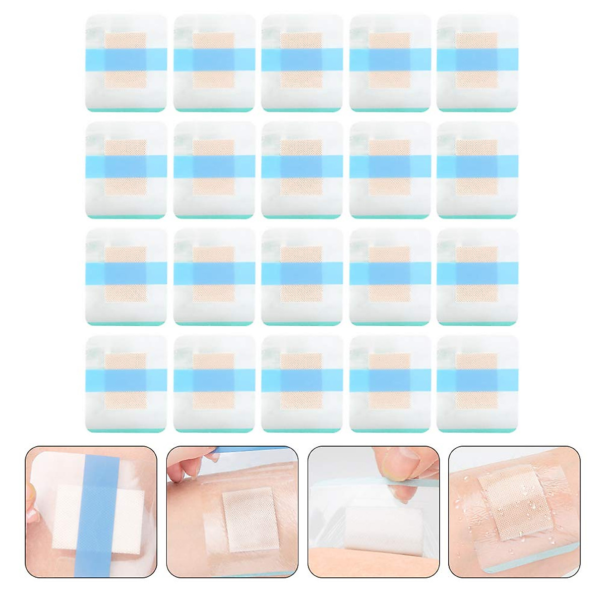 Kisangel 20pcs Umbilical Cord Patch Newborn Swimming Belly Band Bathing Disposable Abdomen Sticker for Baby Toddler Newborn Belly Button Essentials(Random Styles)