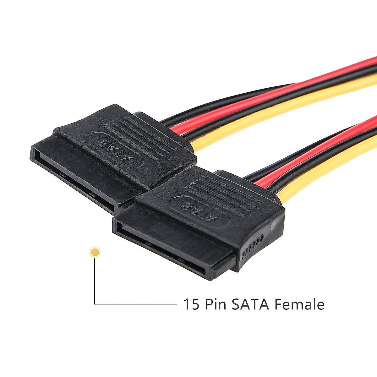 SATA Power Splitter, 3 Pack 15 Pin SATA Male to Dual 15 Pin Female Power Y Splitter Cable Adapter UIInosoo for Hard Drive, HDD, SSD, 9.8 Inches