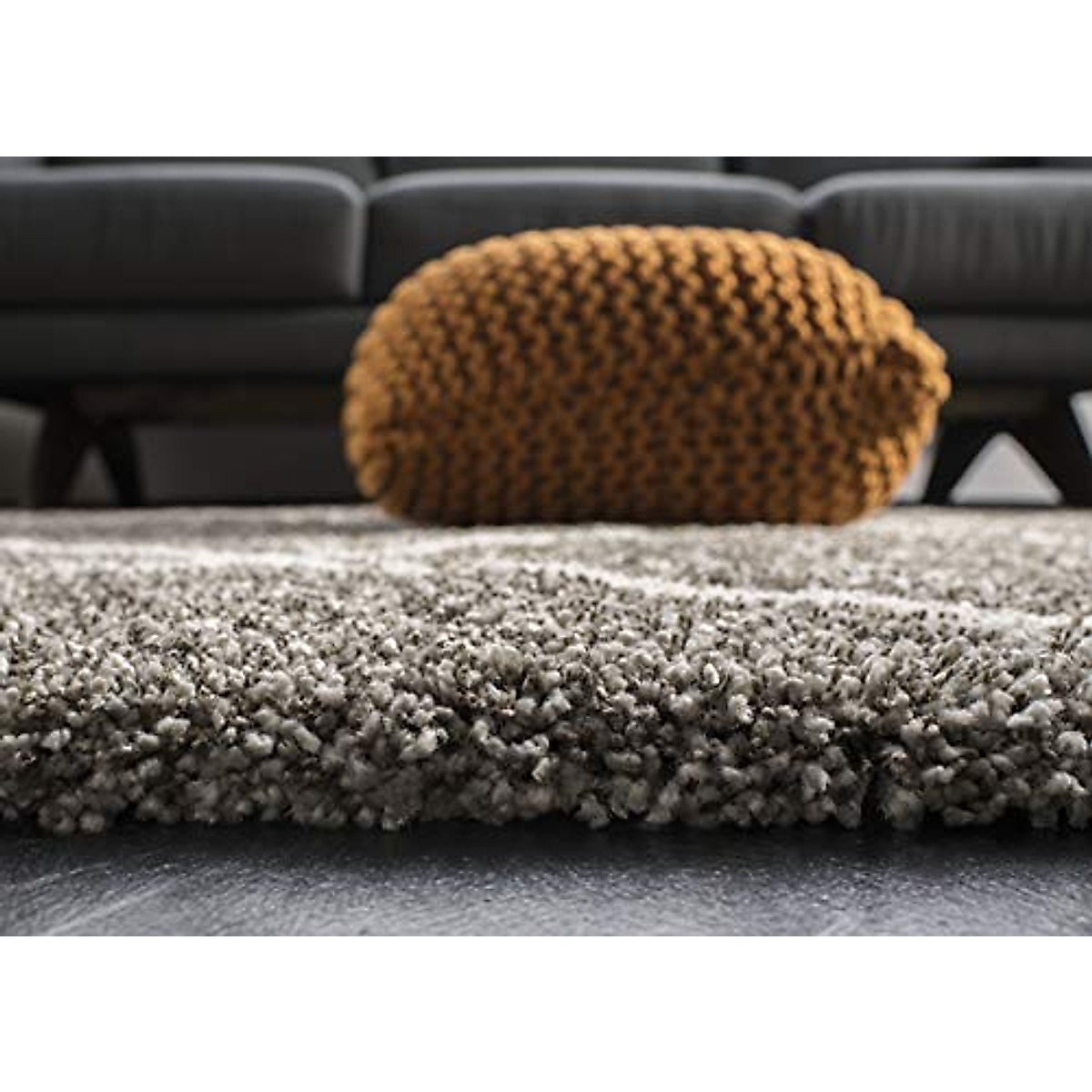 SAFAVIEH Hudson Shag Collection Area Rug - 8' x 10', Grey & Ivory, Modern Trellis Design, Non-Shedding & Easy Care, 2-inch Thick Ideal for High Traffic Areas in Living Room, Bedroom (SGH281B)