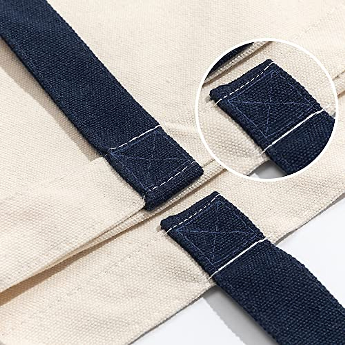 Azuca Heavy Duty 12 oz Canvas Tote Bags DIY for Crafting and Decorating Reusable Grocery Washable Bag Shopping Bag 17x14x4 Inch - 6 Pack (Dark blue)