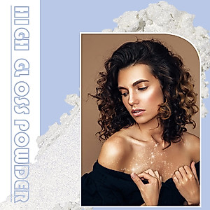 NewBang Highlighter Powder Stick Makeup,Body Shimmer Patting Powder Glitter High Gloss Sparkle Loose Powder Brighten Face Body Lips Eyes Glow Cosmetic-White Moonbeam