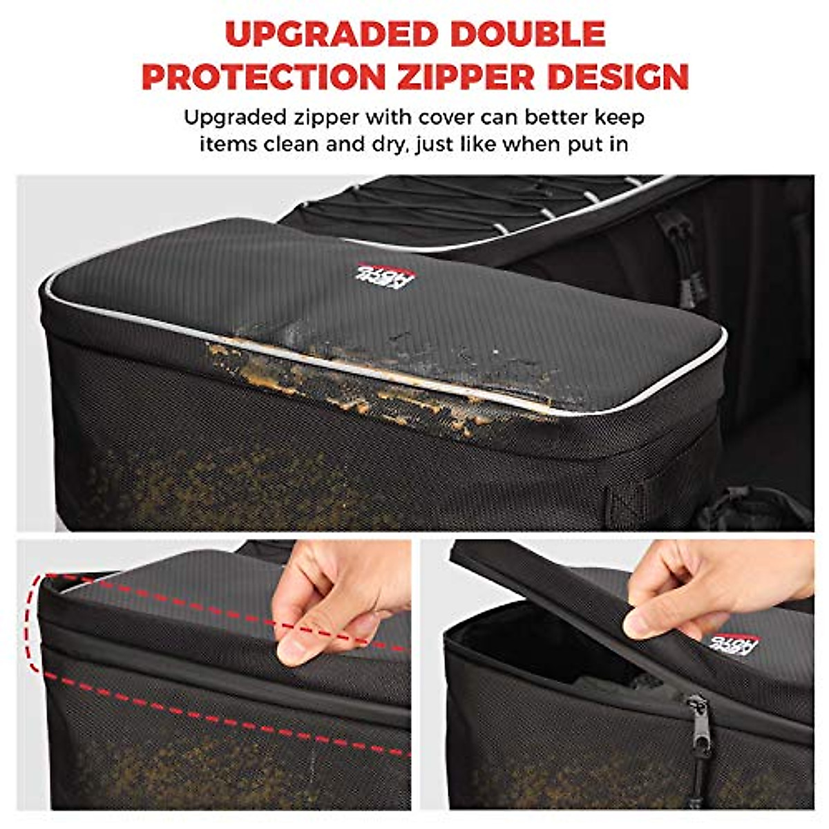 KEMIMOTO ATV Bag, 59L Large ATV Cargo Bag With Insulated Bags, Waterproof 4 Wheeler Storage Rear Rack Seat Bag Universal Compatible With Polaris Sportman Fourtrax Can Am Kawasaki Yamaha Artic Cat