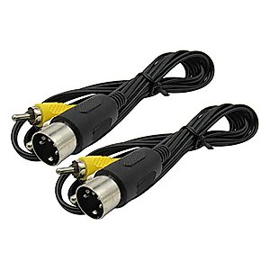 Suprafive 2pcs Premium Quality Replacement RCA AV Cable For Sega Genesis & Sega Master System