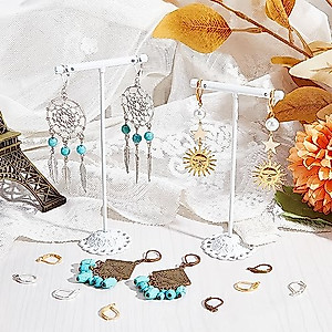 SUNNYCLUE 1 Box 180Pcs Leverback Earring Hooks Bulk French Earring Hook Lever Back Ear Wires with Open Loop Hypoallergenic Brass Leverbacks Hoop Earwires DIY Earrings Findings for Jewelry Making Kit