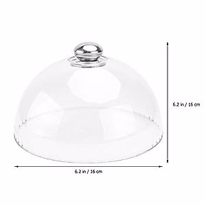 Glass Dome Round Clear Cake Dome Transparent Cake Display Stand Base Cover Food Plate Dish Cover Guard Dessert Cake Pastry Cover Lid for Kitchen Home Restaurant Acrylic Cake Stand