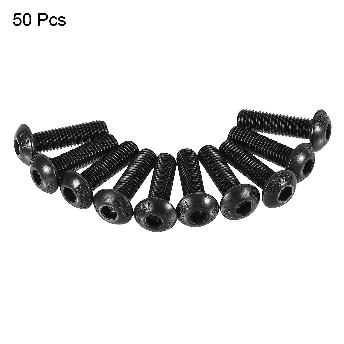 uxcell M5x18mm Hex Socket Button Head Cap Bolts Screws Carbon Steel 50pcs