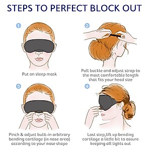 Mavogel Cotton Sleep Mask - Updated Design Light Blocking Sleep Eye Mask, Soft and Comfortable Night Sleeping Mask for Men Women, Eye Blinder for Travel/Sleeping, Includes Travel Pouch, Black