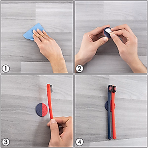 Linkidea Manual Toothbrush with Magnetic Brush Mount, Couple Toothbrush Holder Set, Soft Bristle Toothbrush for Adult