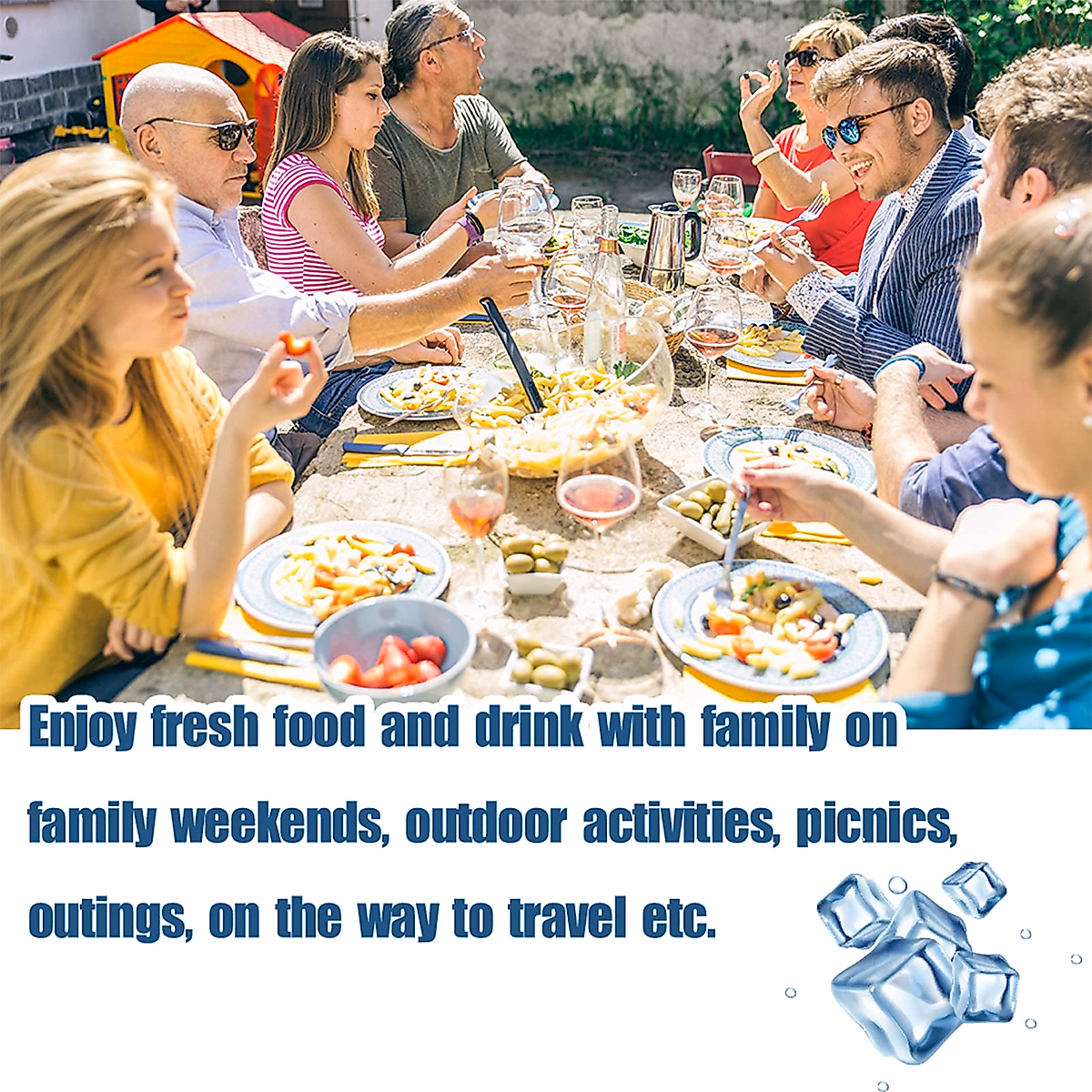 RAINBOW Dry Ice Packs for Shipping Long Lasting (8 Sheets, 12 Packs/Sheet), Reusable Lightweight Food Ice Pack Sheets for Lunch Boxes or Coolers, Shipping Frozen Food, 7" X 13" – Cut to Any Size