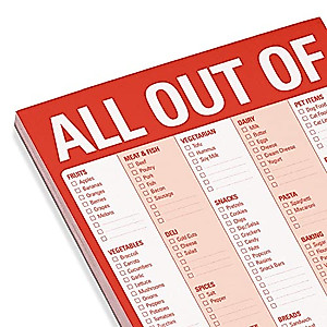 Knock Knock All Out Of Grocery List Pad (Red / Original) - All Out of Pad List & Magnetic Note Pad With Magnet, 6 x 9-inches