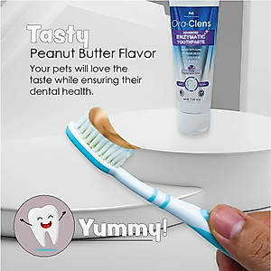 Ora-Clens Advanced Enzymatic Toothpaste – Safe and Natural Dog Oral Care Toothpaste – Freshens Breath, Fights Plaque and Reduces Tartar – Tasty Peanut Butter Flavor – 3 Oz