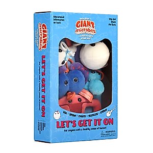 GIANTmicrobes Let’s Get it On Themed Gift Box, medical gag gifts funny, funny doctor gifts, funny nurse gifts, labor and delivery nurse gifts, plush keychain, uterus gifts, reproductive system model