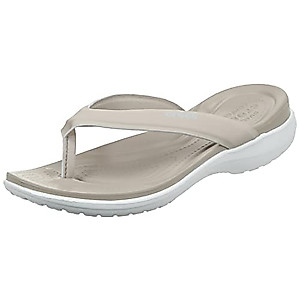 Crocs Capri V Sporty Flip Flops | Sandals for Women, Cobblestone, 11