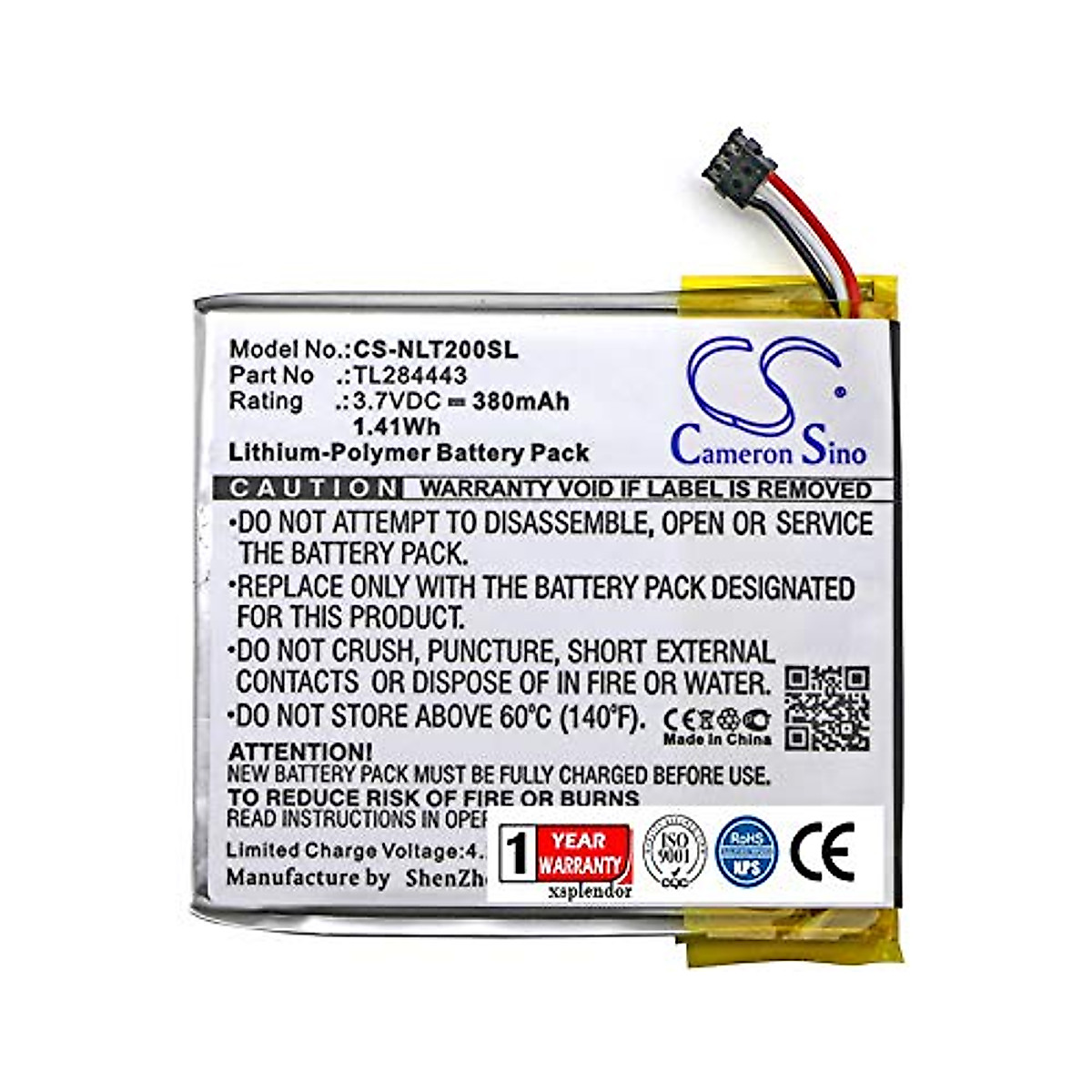 Replacement Battery for NEST A0013 Learning Thermostat 2nd Generation Learning Thermostat 3rd Gen Learning Thermostat 3rd Generation T3007ES T3008US Part NO TL284443