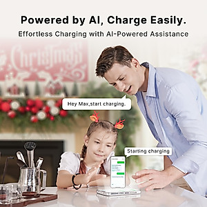 Autel MaxiCharger Home Electric Vehicle (EV) Charger, up to 40 Amp, 240V, Level 2 WiFi and Bluetooth Enabled EVSE, NEMA 14-50 Plug, Indoor/Outdoor, 25-Foot Cable with Separate Holster, Silver