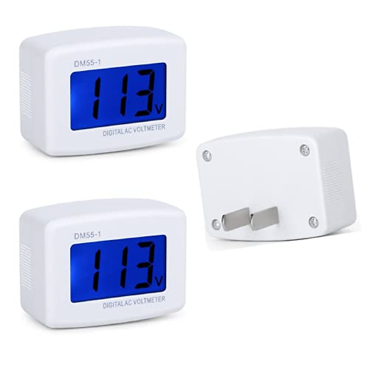 Plug in Voltage Meter, Eversame AC 80-300V LCD Digital RV Voltage Meter, AC 110 220V Voltage Panel Power Volt Test Monitor Gauge Meter for Household Plug into Outlet to Measure Voltage (3 Pack)