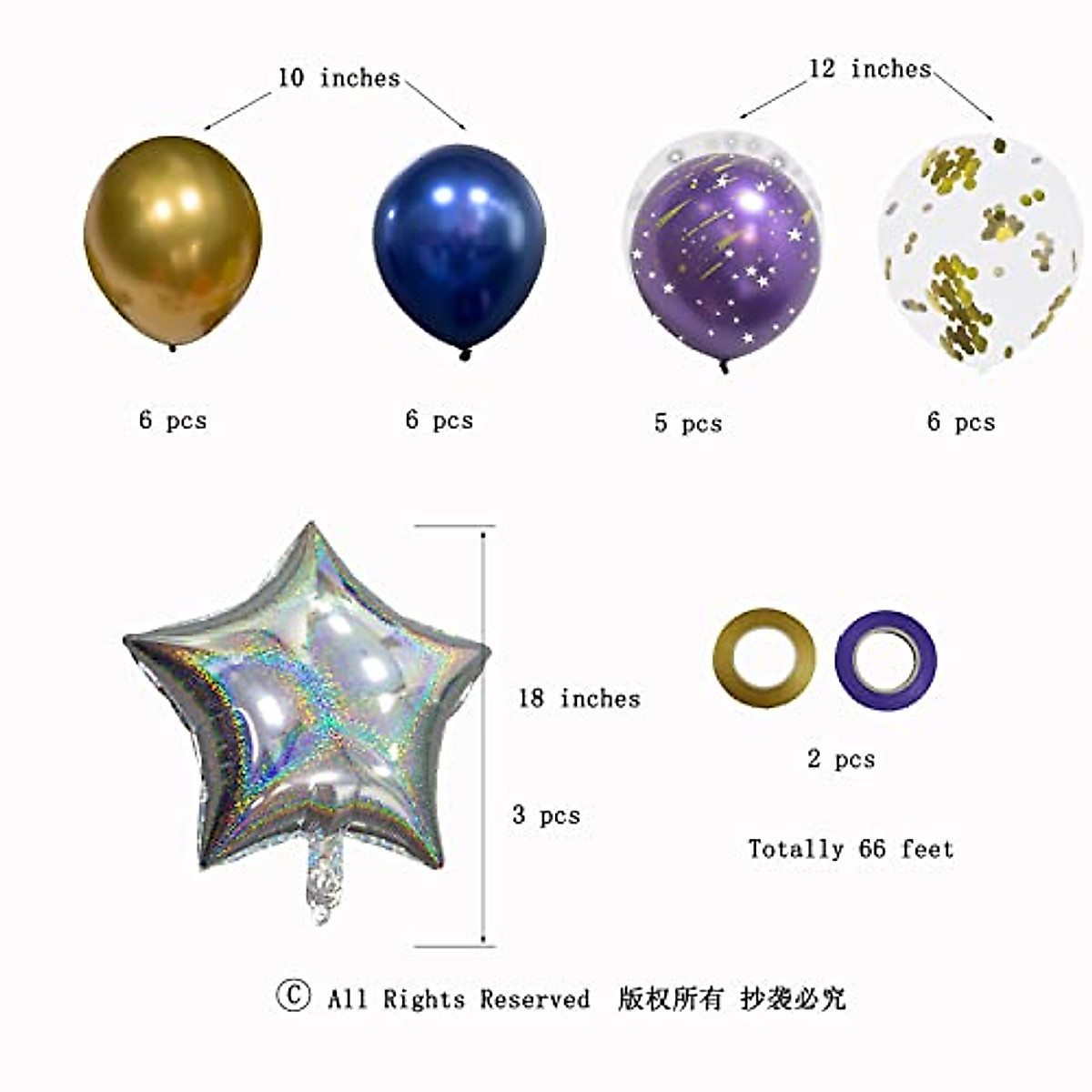 26pcs Twinkle Little Star Balloon Decoration for Galaxy Birthday Party Balloon Banquet Celestial Universe Starry Night Shooting Star Theme Anniversary Engagement Bridal Shower Graduation Party Supplies