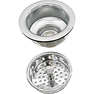 Westbrass D214-05 3-1/2" Post Style Large Kitchen Sink Basket Strainer, Polished Nickel