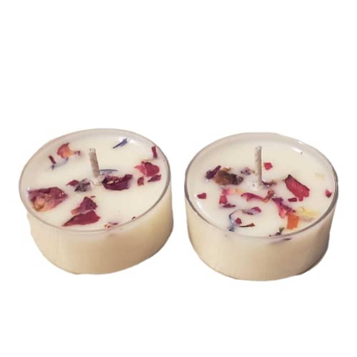 Gardenia Tuberose Natural 12ct Soy Wax Tealights Hand Poured with Fragrant/Essential Oils & Dried Flowers | Christmas Gift | Wedding Favors |