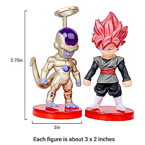 16 Piece Set of Dragon Goku Action Figure, 3" Height. Used as a Cake Topper or Party Favor Supplies, and are Perfect for Collectors of Dragon Play Balls z Toys Memorabilia.