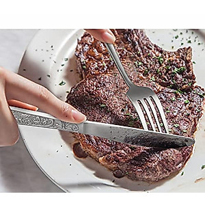 IKXO 35 Piece Silverware Set,Stainless Steel Silverware Set for 7，Modern Sleek Flatware Set, Include Knife/Fork/Spoon & Long Teaspoon/Salad Fork Mirror-Polished & Dishwasher Safe Cutlery colorful