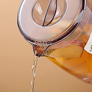 HOMQUEN Plastic Pitcher, 60 Oz/1.8L Water Pitcher with Lid, Iced Tea Pitcher, Water Carafe, Jar Pitcher, Water Jug with Handle for Tea, Juices, Milk, Cold or Hot Beverages (1 Pack/Gray)