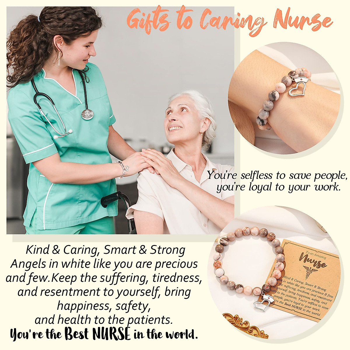 Dabem Nurses Week Gifts for Women, Nurse Accessories for Work Bracelets Appreciation Gifts for Nursing School, School Nurse Graduation Practitioner Gifts for Nurses
