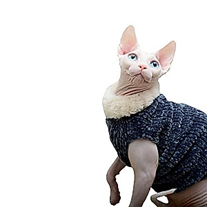 Toysructin Hairless Cat Turtleneck Sweater for Small Medium Cats Dogs, Winter Warm Cat Pullover Shirt Coat Soft Skin-Friendly Vest Sweaters, Pet Kitten Clothes Jumpsuit Shirts for Sphynx, Cornish Rex