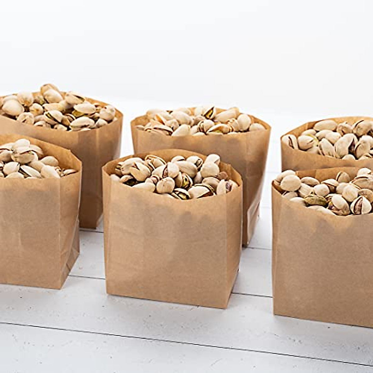 Restaurantware Bag Tek 3.9 x 2.3 x 3.8 Inch Paper Bags For Snacks 100 Small Paper Bags For Foods - Disposable Sustainable Kraft Paper Snack Bags Microwavable Freezable