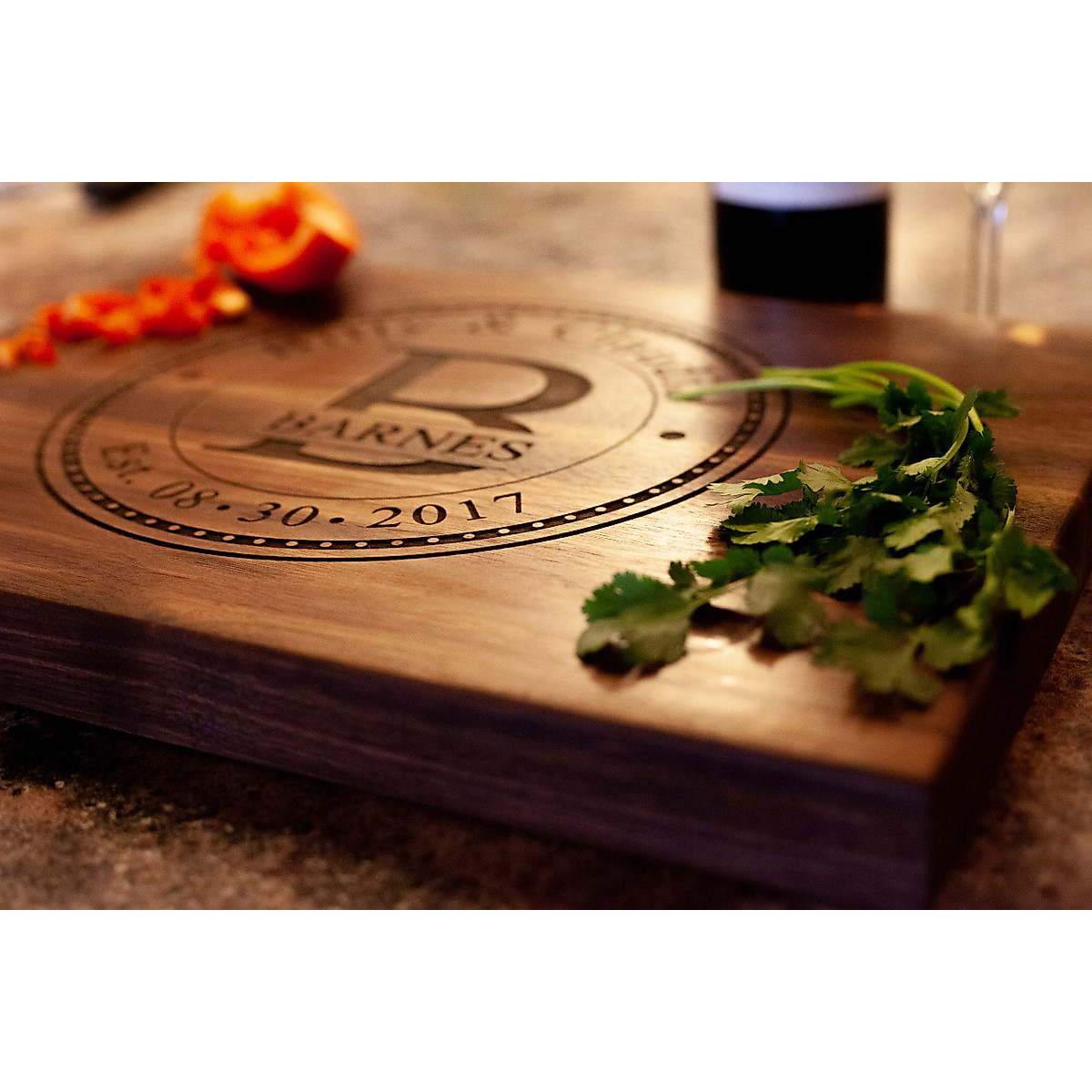Christmas Gifts for Couples 2023 USA Handcrafted Custom Cutting Board! Engrave your Giftee's Name & Date! Personalized Cutting Board Wedding Gift Anniversary Gift for Couple