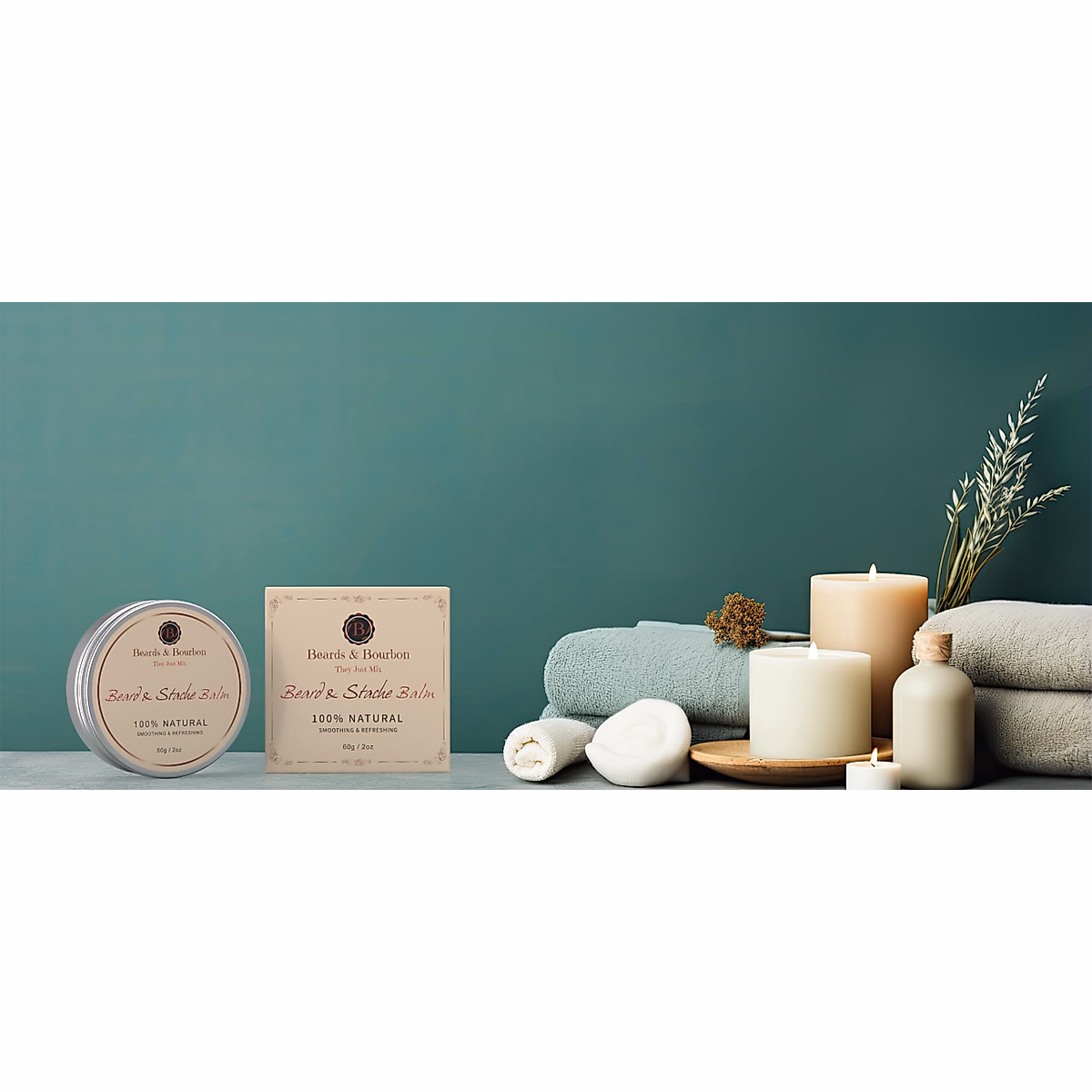 BABY HAIR Beards & Bourbon's Beard Balm, Mustache Balm - Infused Mango Butter, Sweet Orange Oil, Grapeseed & Jojoba Oil for Ultimate Conditioning, for the Perfectly Groomed Beard 2oz