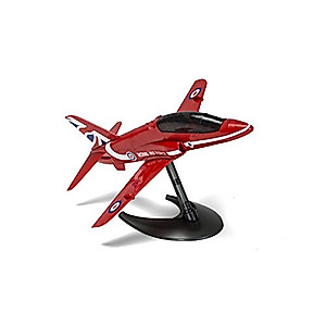 Airfix Quickbuild RAF Red Arrows Hawk Snap Together Plastic Model Kit J6018, Red & Black, 10 x 6 x 2 inches
