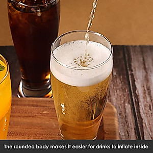 CUCUMI 6pcs 16oz Beer Glasses Drinking Set Glassware Beer Cups for Bar Pub Classic Beer Glasses Gift for Men