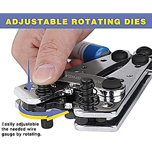 haisstronica Battery Cable Lug Crimping Tools-Wire Crimper Tool,AWG 10 8 6 4 2 1 Battery Terminal Crimper for Heavy Duty Wire Lugs,Battery Terminal,Copper Lugs Terminals