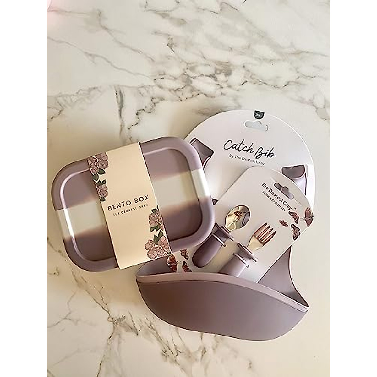 The Dearest Grey Leakproof Silicone Bento Box For Adults & Kids (Purple Tie Dye)