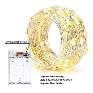 Highill LED Fairy Lights Battery Operated with Timer 50LEDs String Lights Copper Wire Light Waterproof for Christmas Tree Decoration Outdoor Garden Decor Indoor Wedding Party Bedroom Decorations
